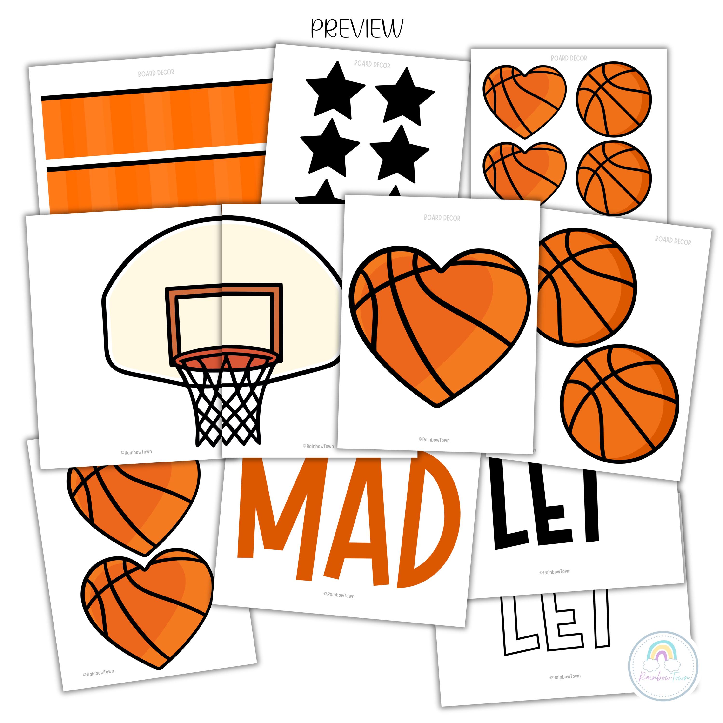 March Madness Bulletin Board Kit Basketball Classroom Decor Printable ...