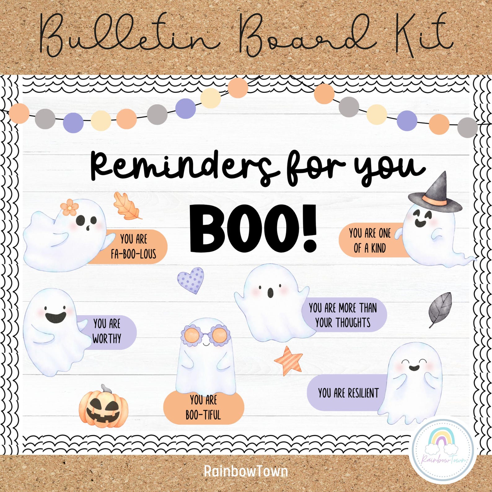 Halloween Bulletin Board Kit Positive Affirmation Decor Printable ...