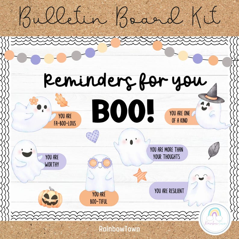 Halloween Bulletin Board Kit Positive Affirmation Decor Printable ...