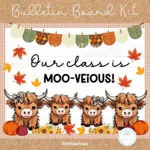 Highland Cow Fall Bulletin Board Kit | Autumn Classroom Decorations ...