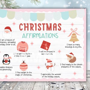 Christmas Affirmations Bulletin Board Kit Printable Positive ...