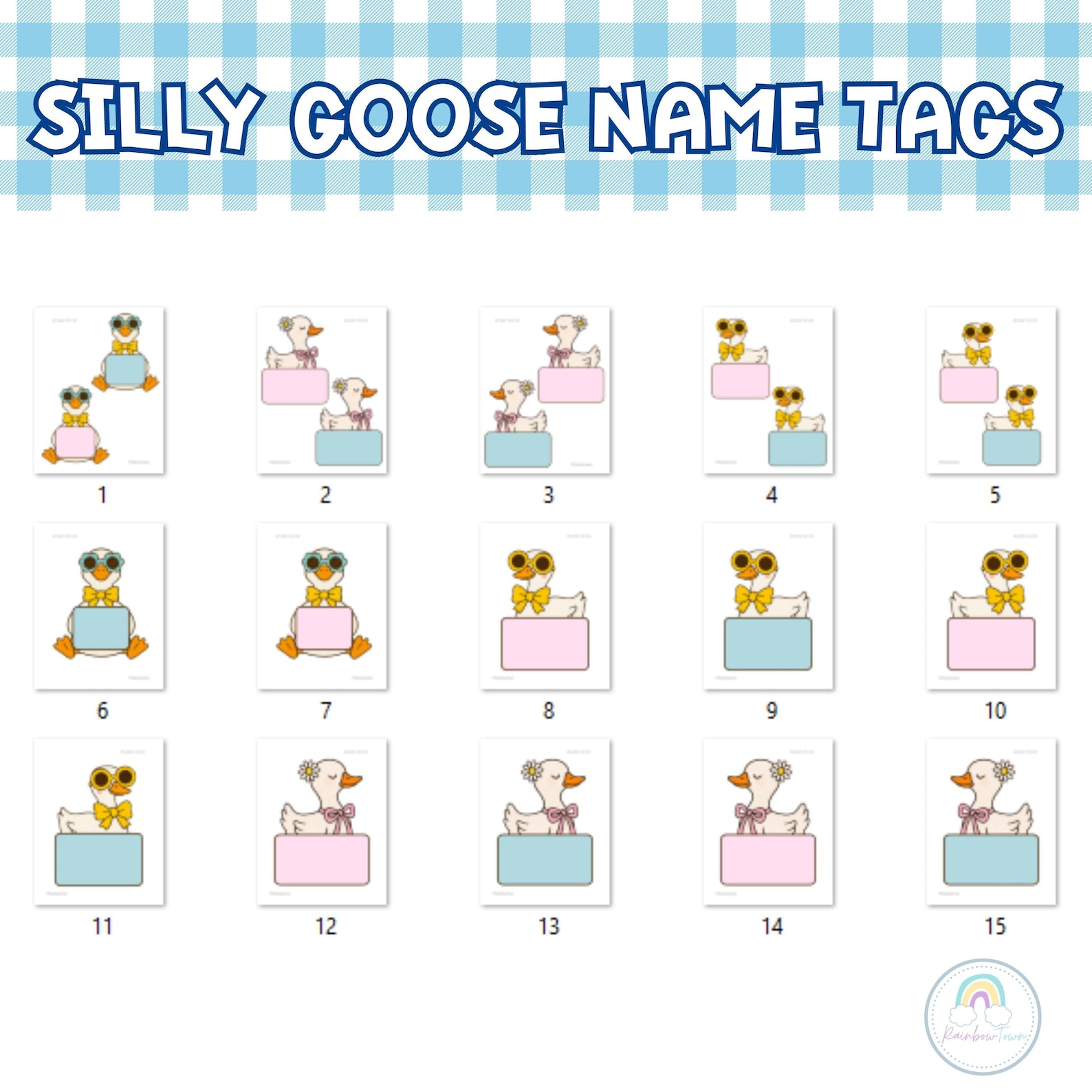 Goose Name Tags Classroom Labels Cubby Tags Editable - Etsy