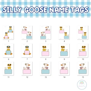 Goose Name Tags Classroom Labels Cubby Tags Editable - Etsy