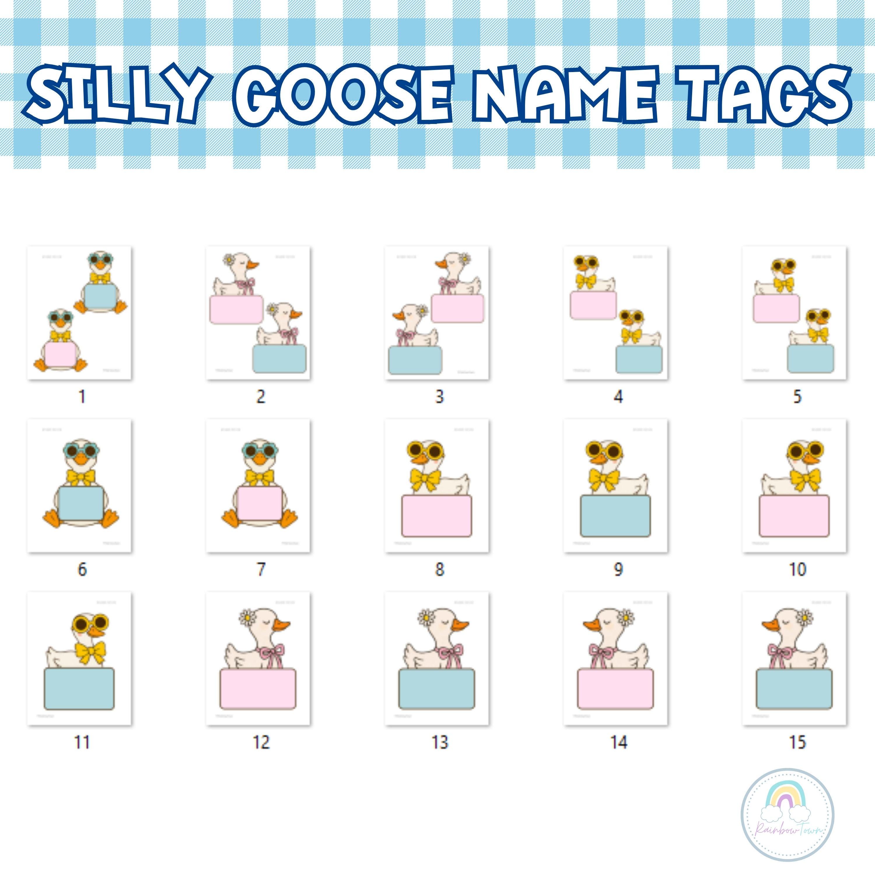 Goose Name Tags Classroom Labels Cubby Tags Editable - Etsy