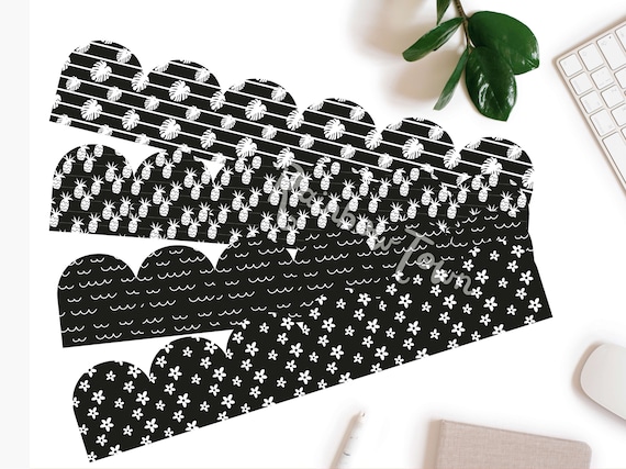 Black and White Bulletin Board Border Printable Classroom - Etsy