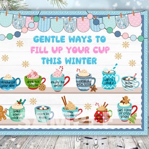 Winter Mental Health Bulletin Board Kit | Hot Cocoa Classroom Door ...