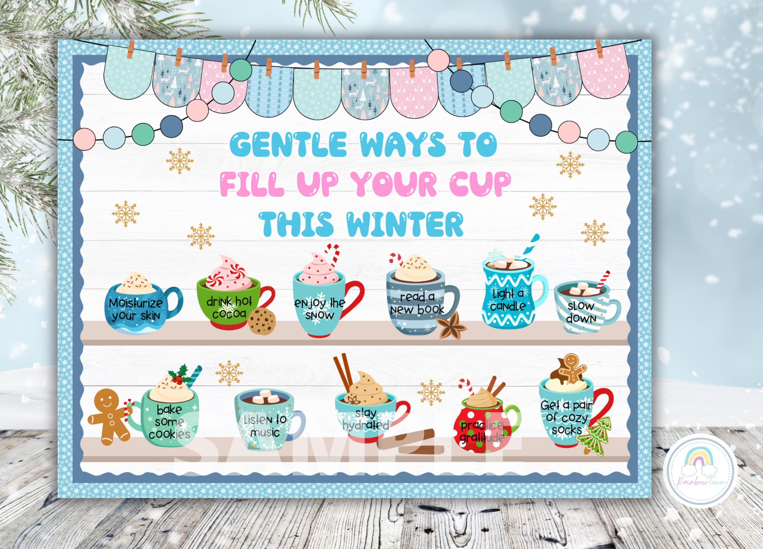 Winter Mental Health Bulletin Board Kit | Hot Cocoa Classroom Door ...