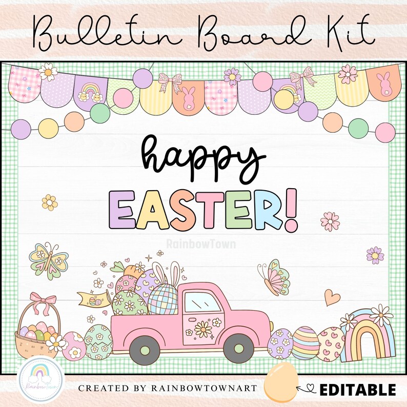 Easter Bulletin Board Kit Egg Classroom Decor Printable & Editable - Etsy