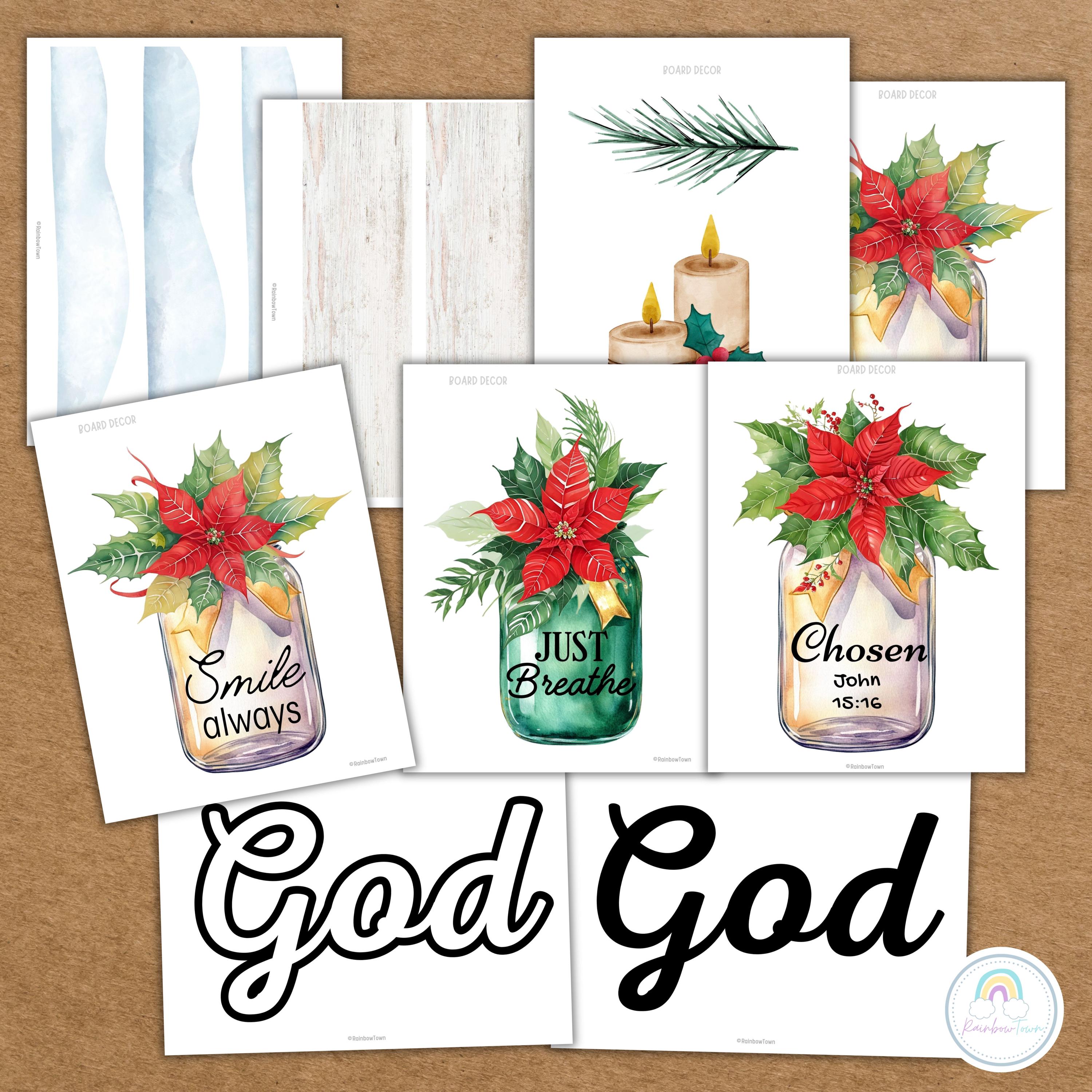 Christmas Christian Bulletin Board Kit | God Says You Are Classroom ...