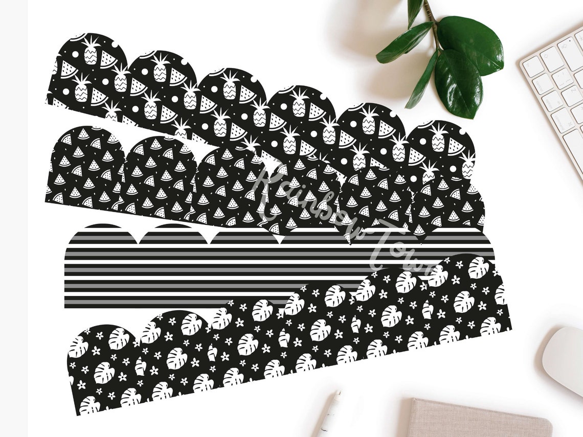 Black and White Bulletin Board Border Printable Classroom Decor Vol.2 ...