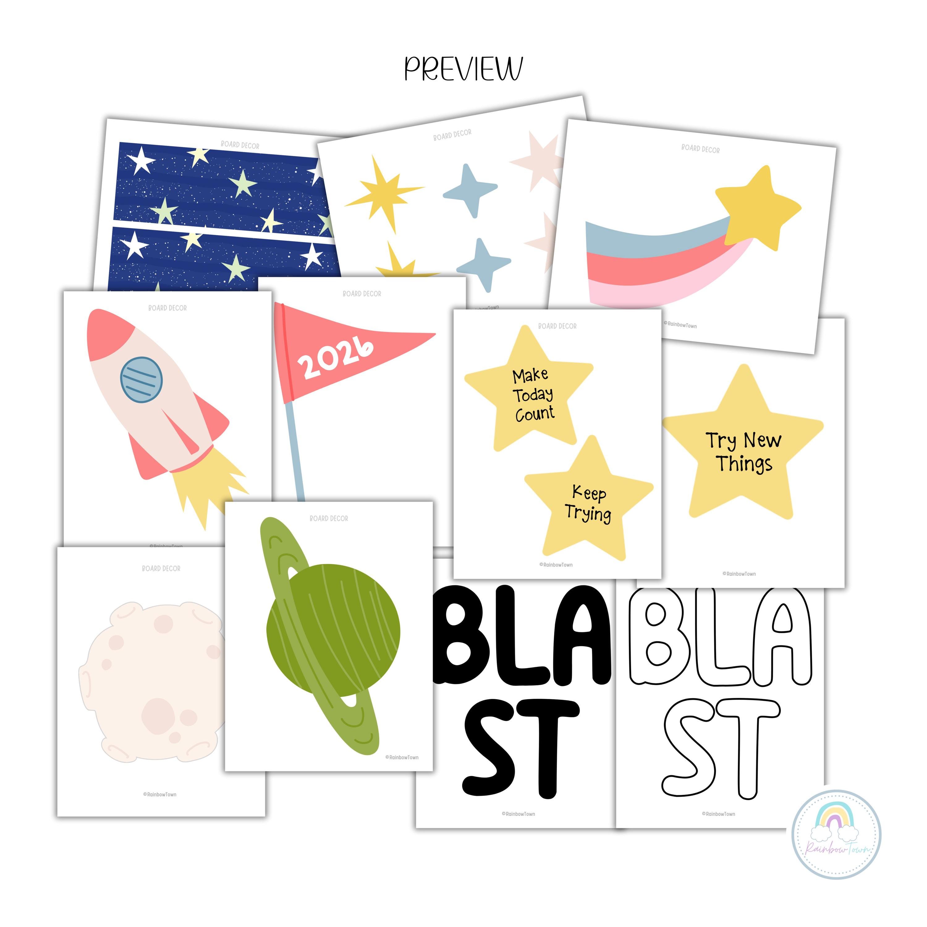 New Year Bulletin Board Kit Year to Shine Star Classroom Decorations ...