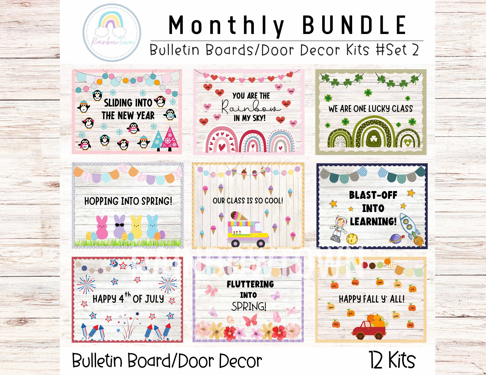 BUNDLE Monthly Bulletin Board Classroom Door Decor Year Long - Etsy