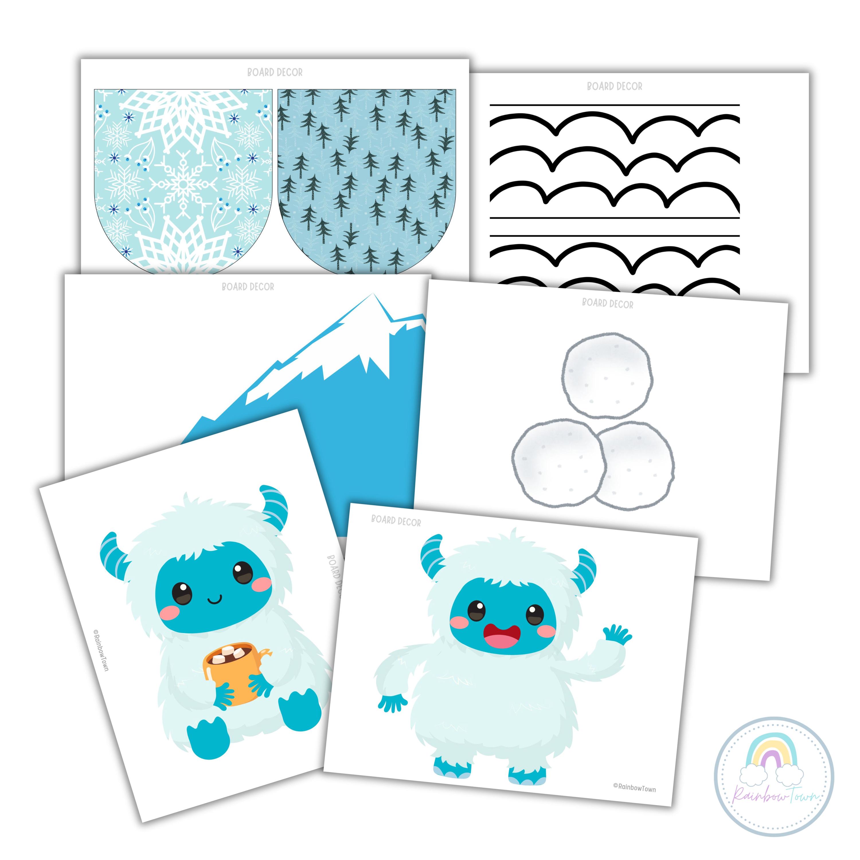 New Year Bulletin Board Kit Yeti Classroom Decor Reading Corner Decor ...