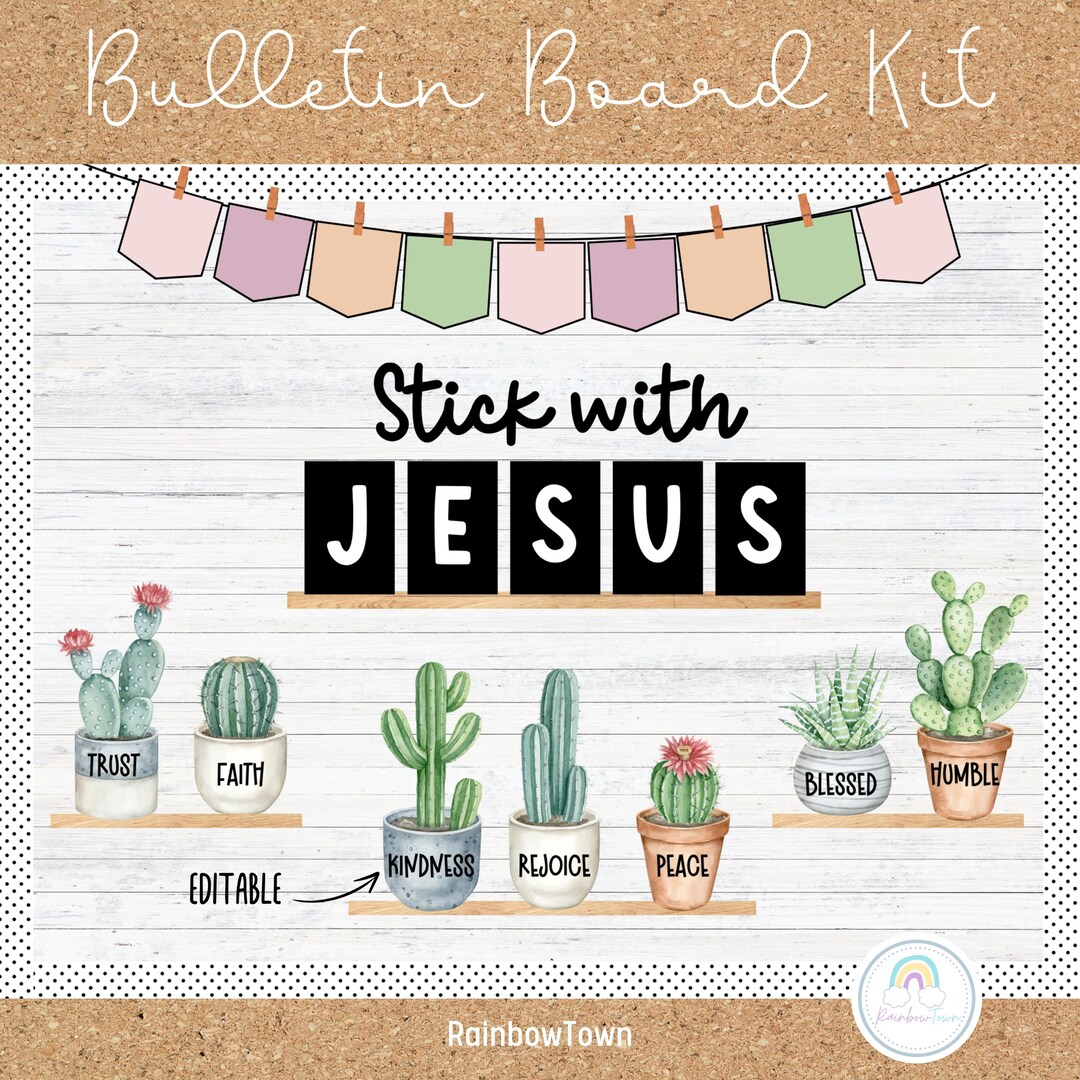 Stick With Jesus Christian Bulletin Board Church Bulletin Board ...