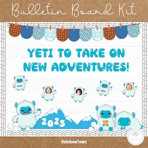Winter Bulletin Board New Year Bulletin Board Yeti Classroom Decor ...