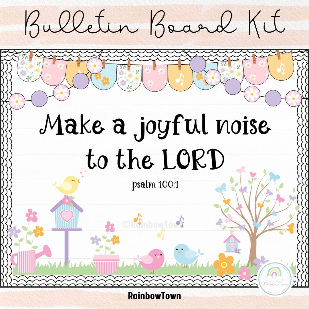 Spring Bulletin Board Door Decor Kit Christian March Classroom Decor ...