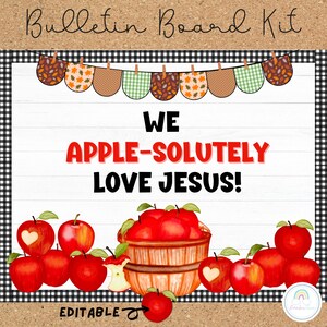 Fall Bulletin Board Kit Apple Theme Christian Classroom Decor - Etsy