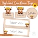 Sunflower Highland Cow Name Tags Classroom Labels Editable - Etsy