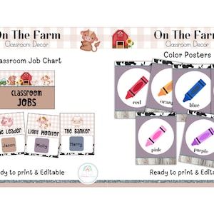 Farm Theme Classroom Decor Bundle Cow Print Classroom Decor Neutral ...