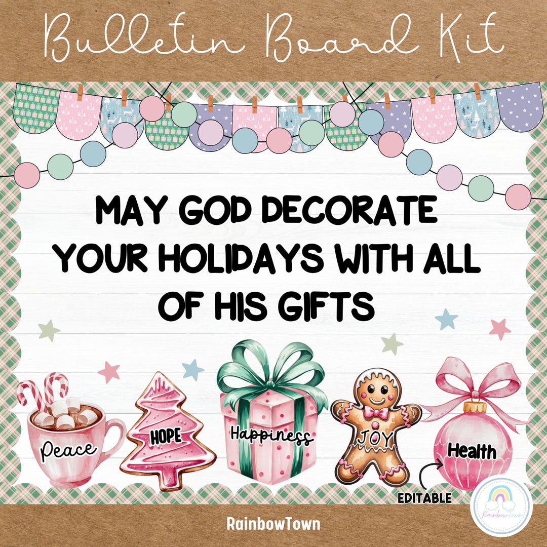 Christmas Christian Bulletin Board Kit Holiday Classroom Decor ...