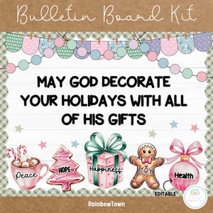 Christmas Bulletin Board Kit God Decorate Your Holiday Church Bulletin ...