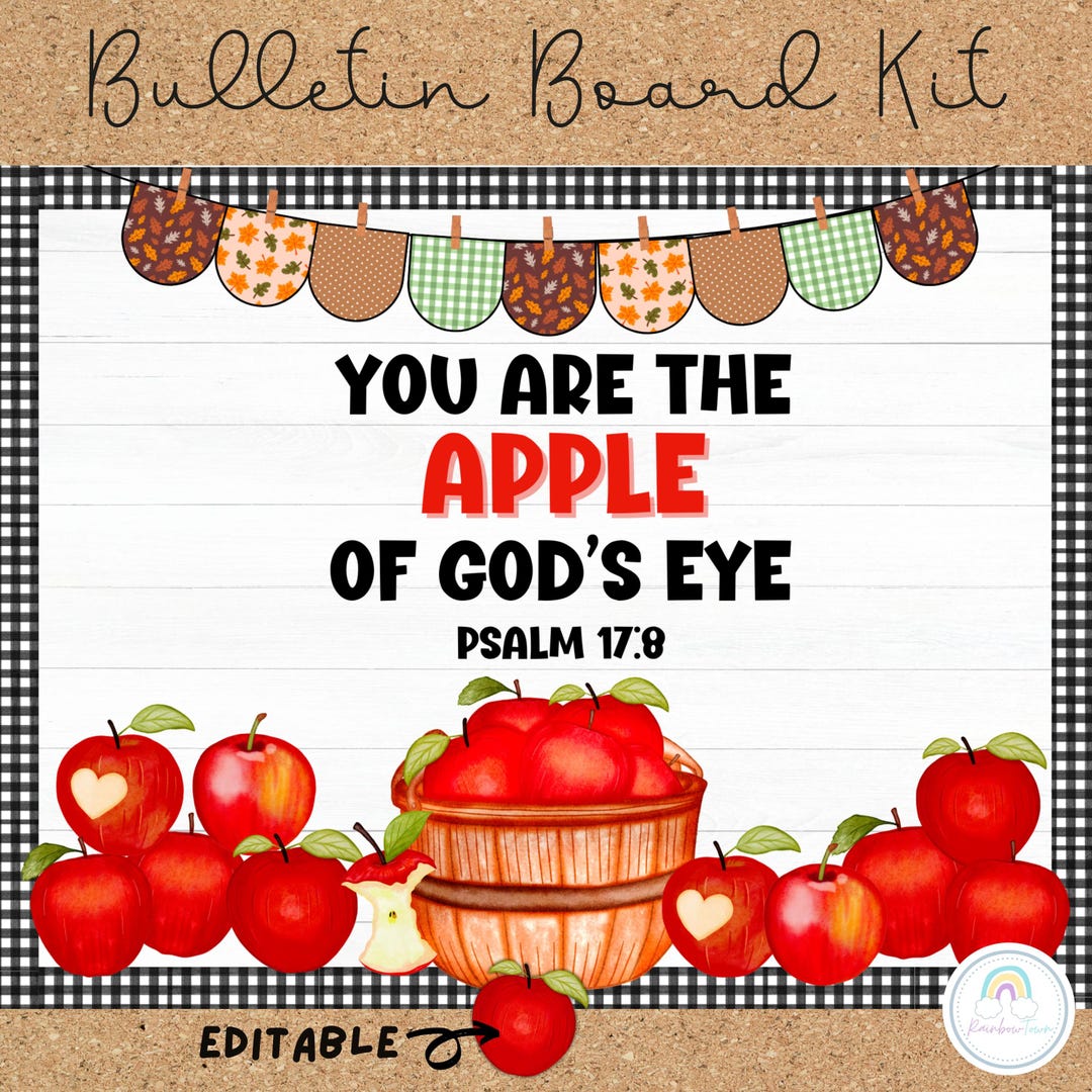 Fall Bulletin Board Kit Apple Theme Christian Classroom Decor - Etsy
