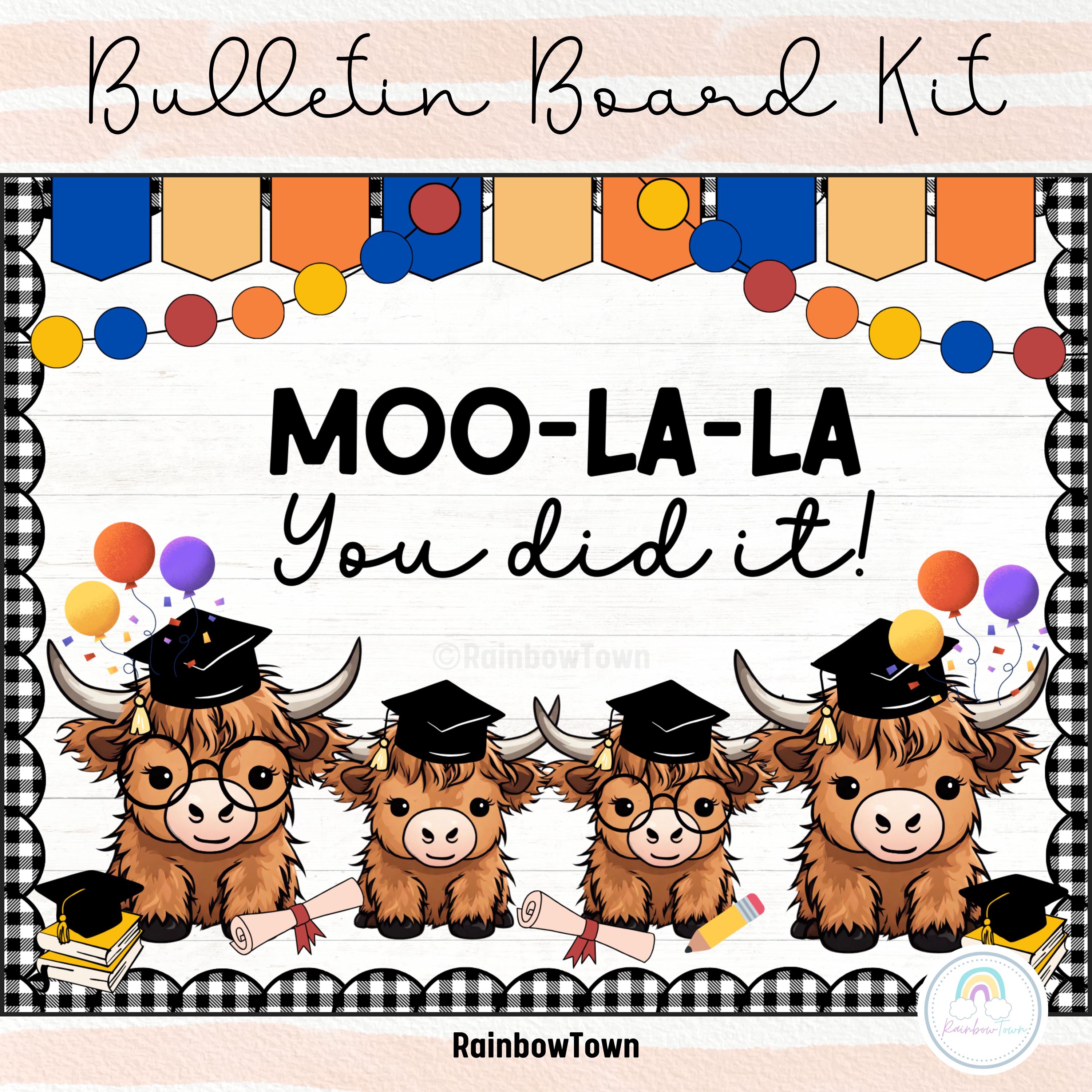 Graduation Bulletin Board Highland Cow Theme Classroom Decor Printable ...