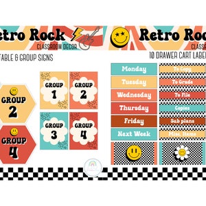 Retro Groovy Classroom Decor Bundle Printable & Editable - Etsy