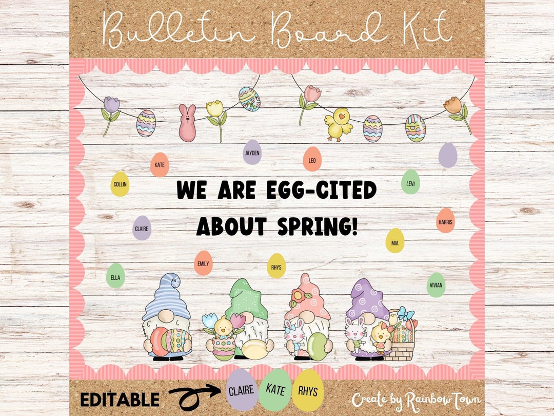 Easter Bulletin Board Spring Bulletin Board Gnomes Classroom Decor - Etsy