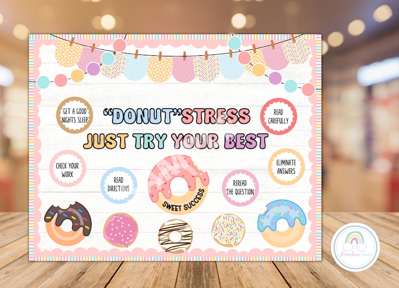Testing Motivation Bulletin Board Kit Donuts Classroom Decor Printable ...