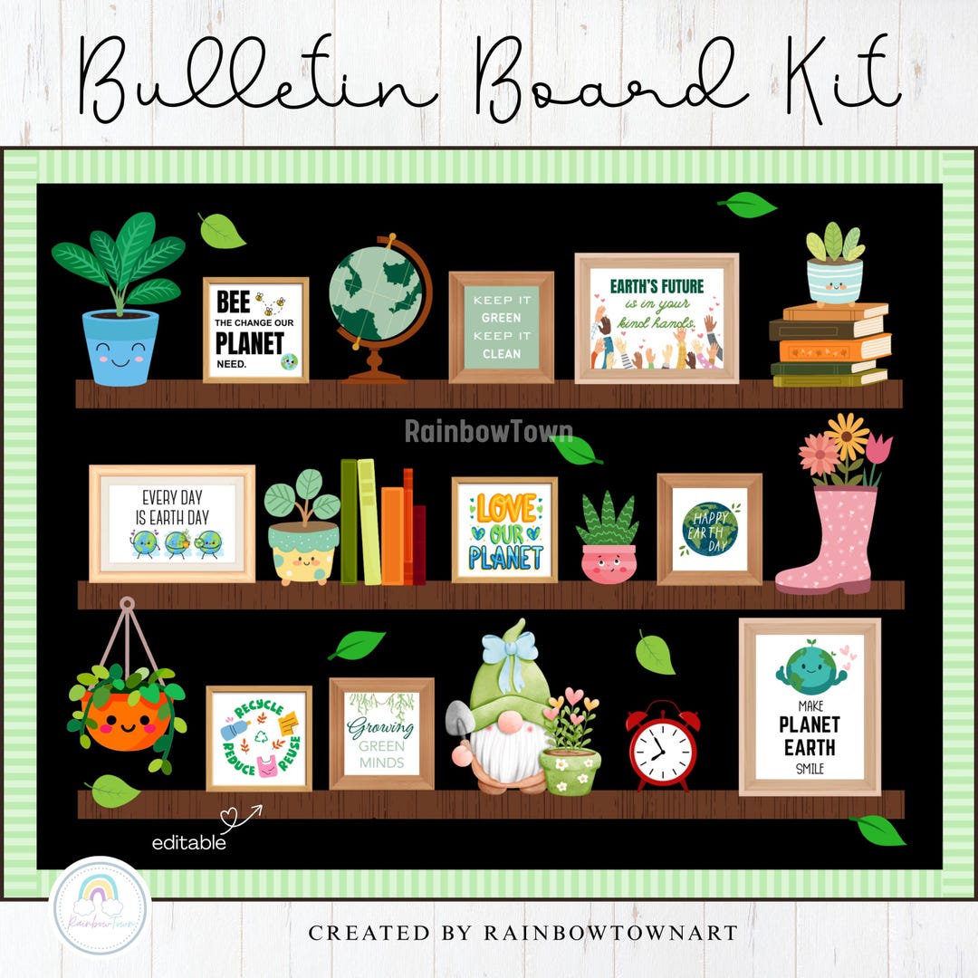Earth Day Bulletin Board Kit Spring Motivation Classroom Decor ...