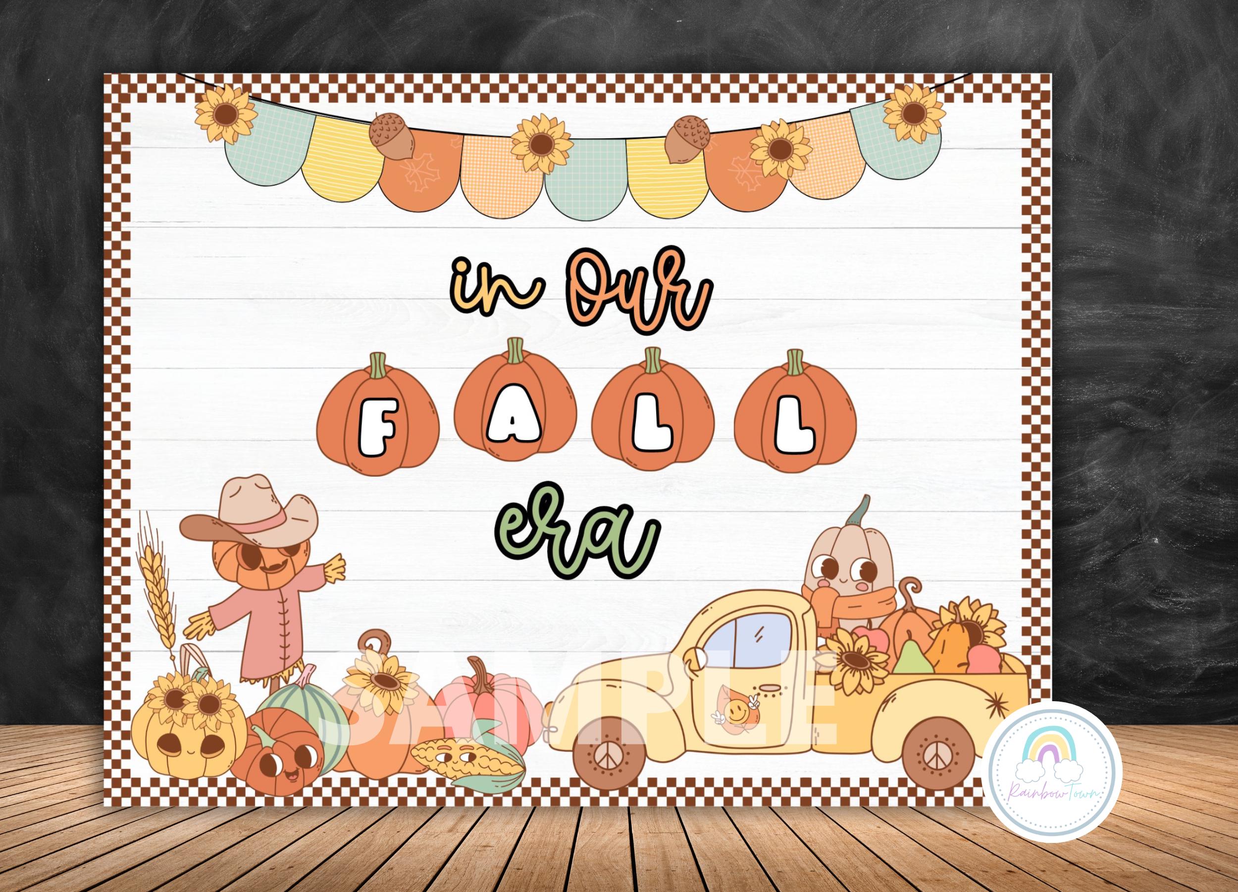 Groovy Fall Bulletin Board Kit | Pumpkin Patch Classroom Decor ...