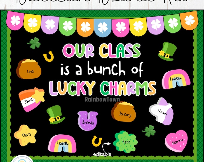 St. Patrick's Day Bulletin Board Kit Lucky Charms Classroom Decor ...