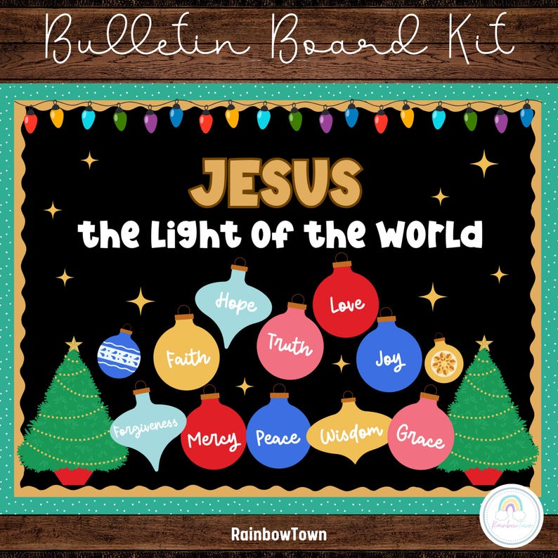 Christmas Christian Bulletin Board | Holiday Classroom Decor ...