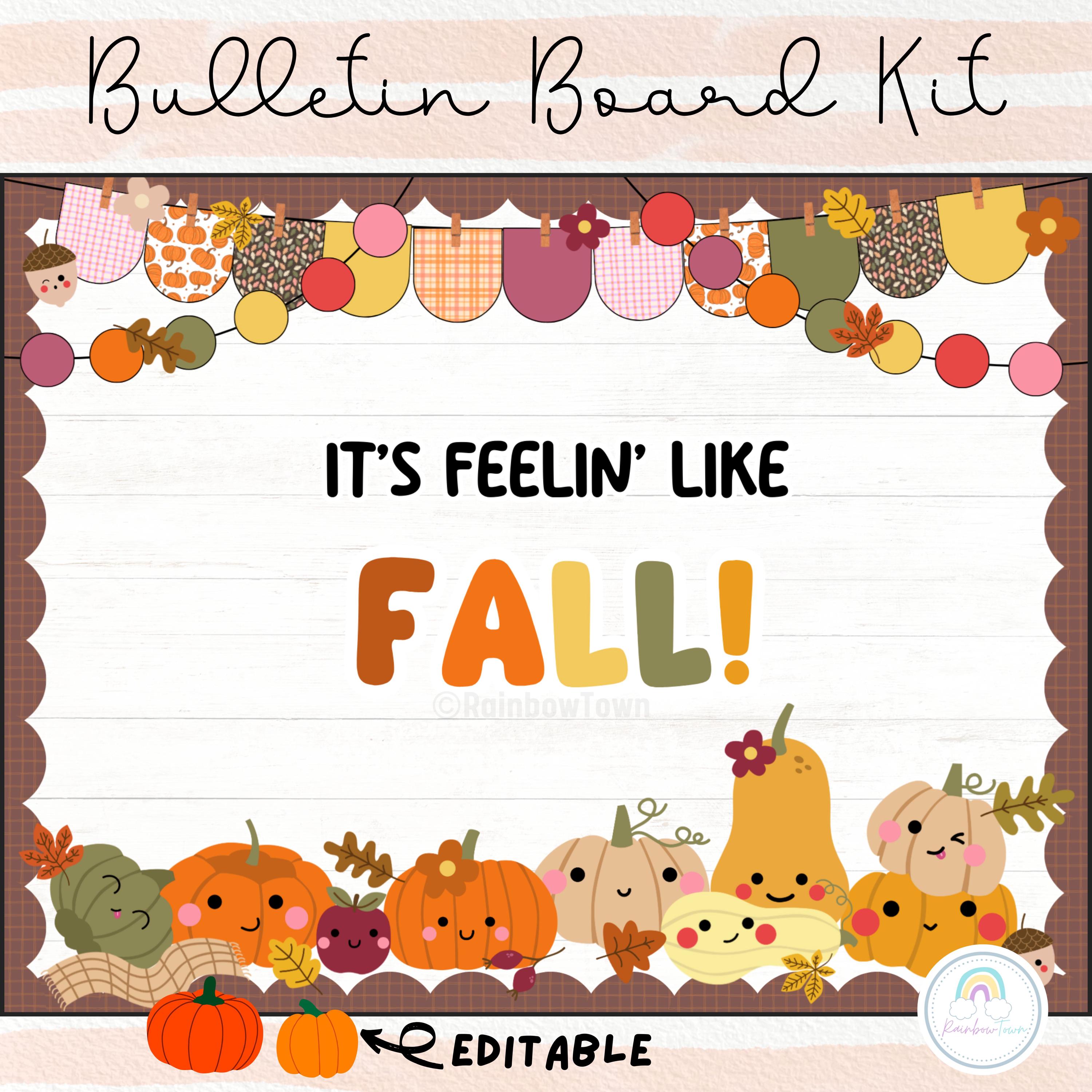 Cutest Pumpkin Fall Bulletin Board Kit Autumn Classroom Decor Printable ...
