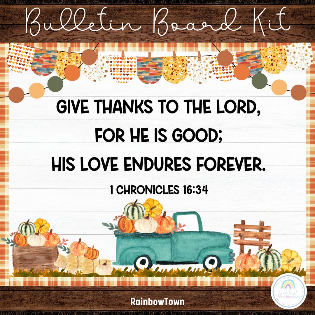 Thanksgiving Bulletin Board Kit Fall Christian Classroom Decorations ...