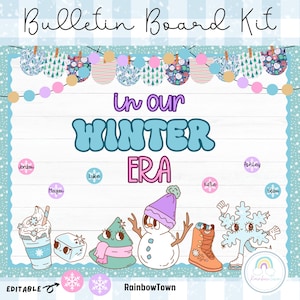 Winter Bulletin Board Kit Groovy Winter Classroom Decor Printable ...