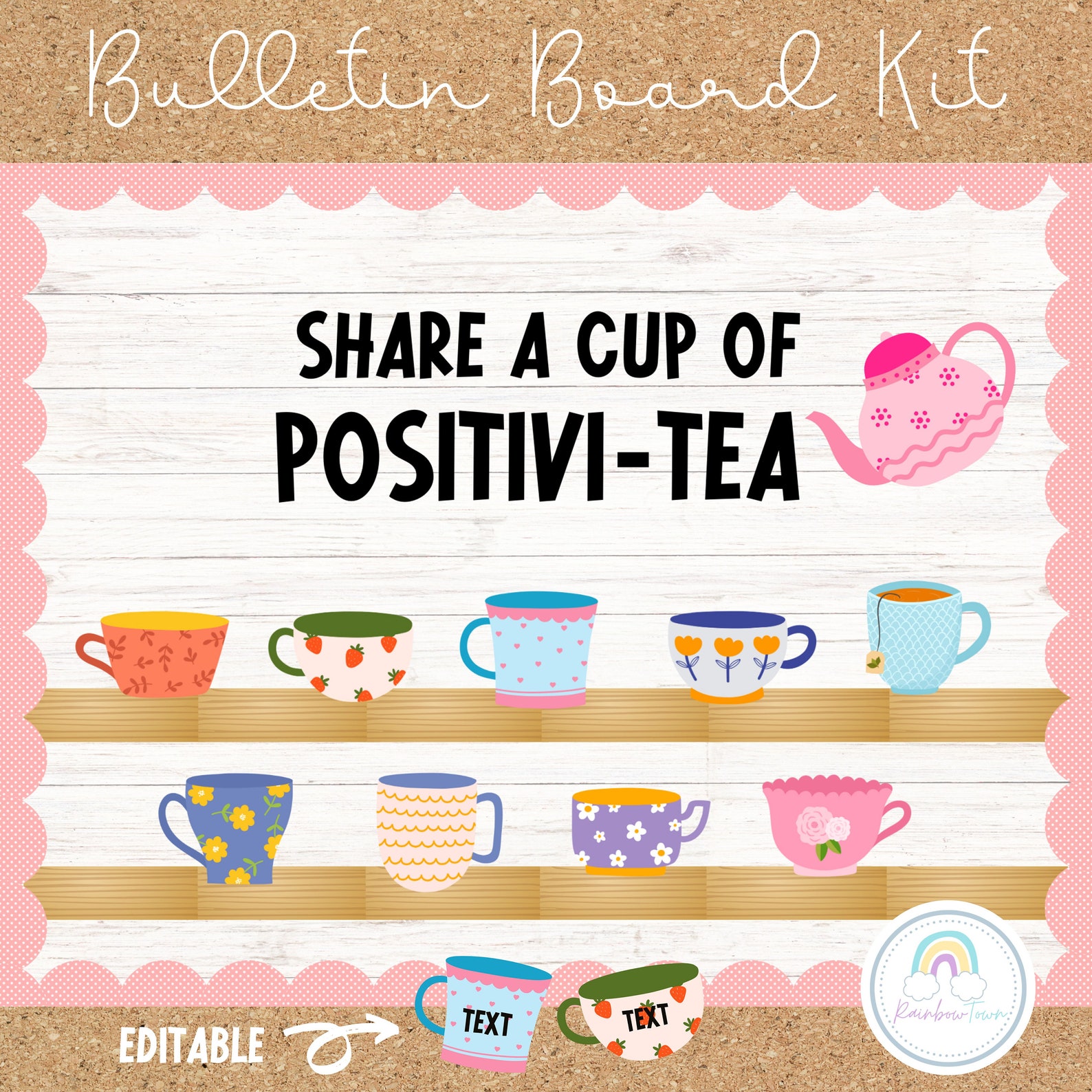 Kindness Matters Positivitea Bulletin Board Kit for Counseling Offices ...