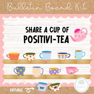 Kindness Matters Positivitea Bulletin Board Kit for Counseling Offices ...