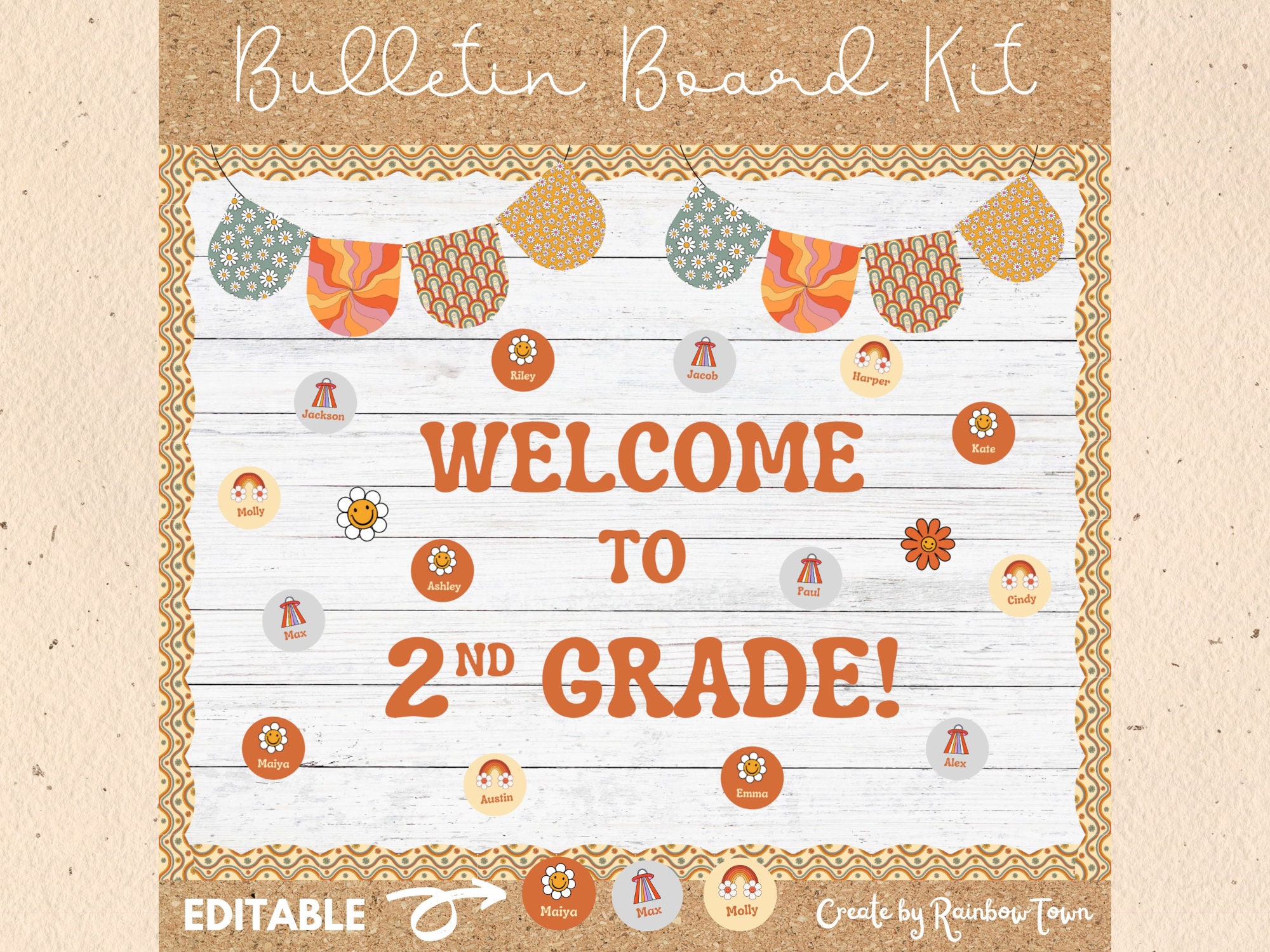 Back to School Bulletin Board GROOVY BOHO Classroom Decor - Etsy