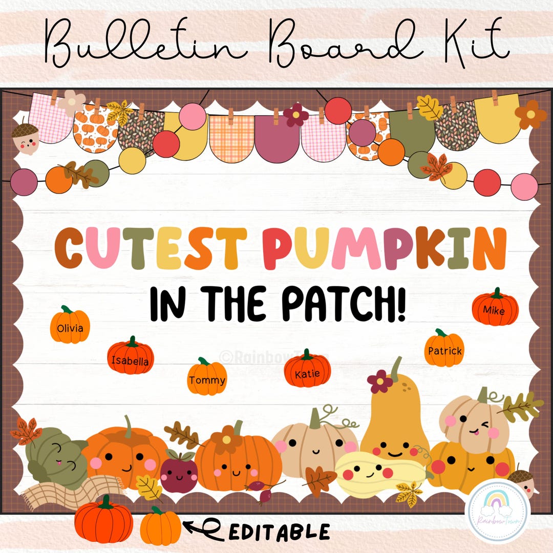 Cutest Pumpkin Fall Bulletin Board Kit Autumn Classroom Decor Printable ...