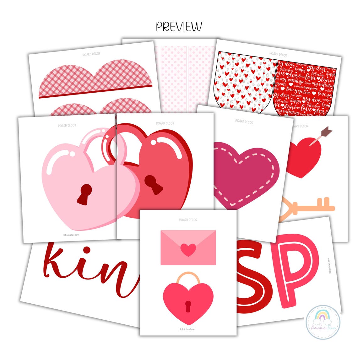 Valentines Day Bulletin Board Kit Kindness Heart Classroom Decor ...