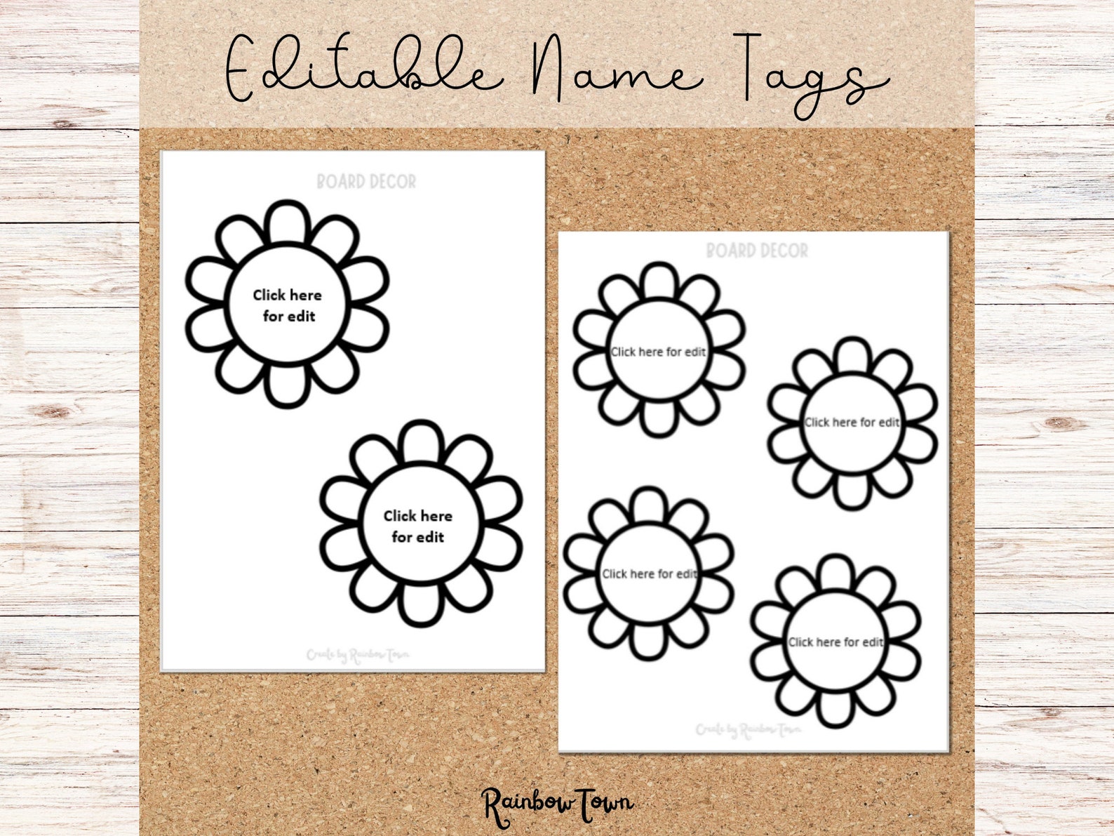 Editable Name Tags Spring Bulletin Board Decor - Etsy