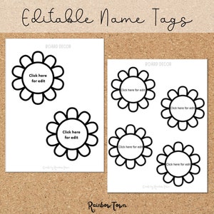 Editable Name Tags Spring Bulletin Board Decor - Etsy Canada