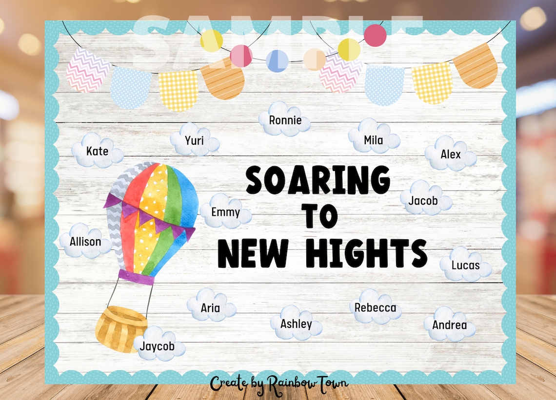 Hot Air Balloon Bulletin Board Kit Spring Classroom Decor - Etsy