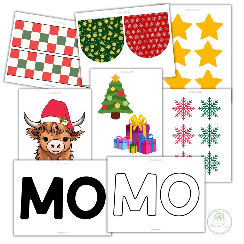 Highland Cow Christmas Bulletin Board Kit | Winter Holiday Classroom ...