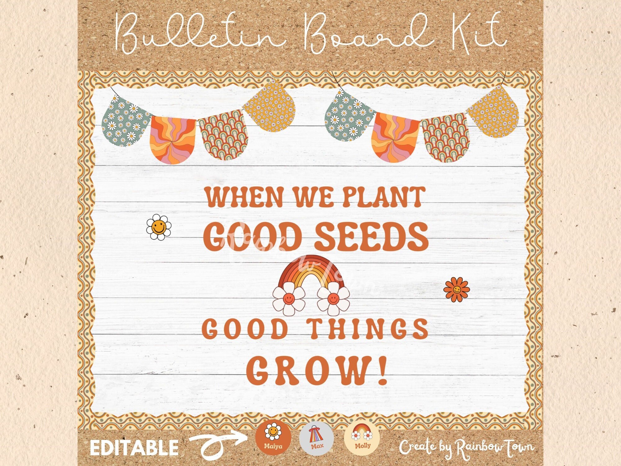 Back to School Bulletin Board GROOVY BOHO Classroom Decor - Etsy