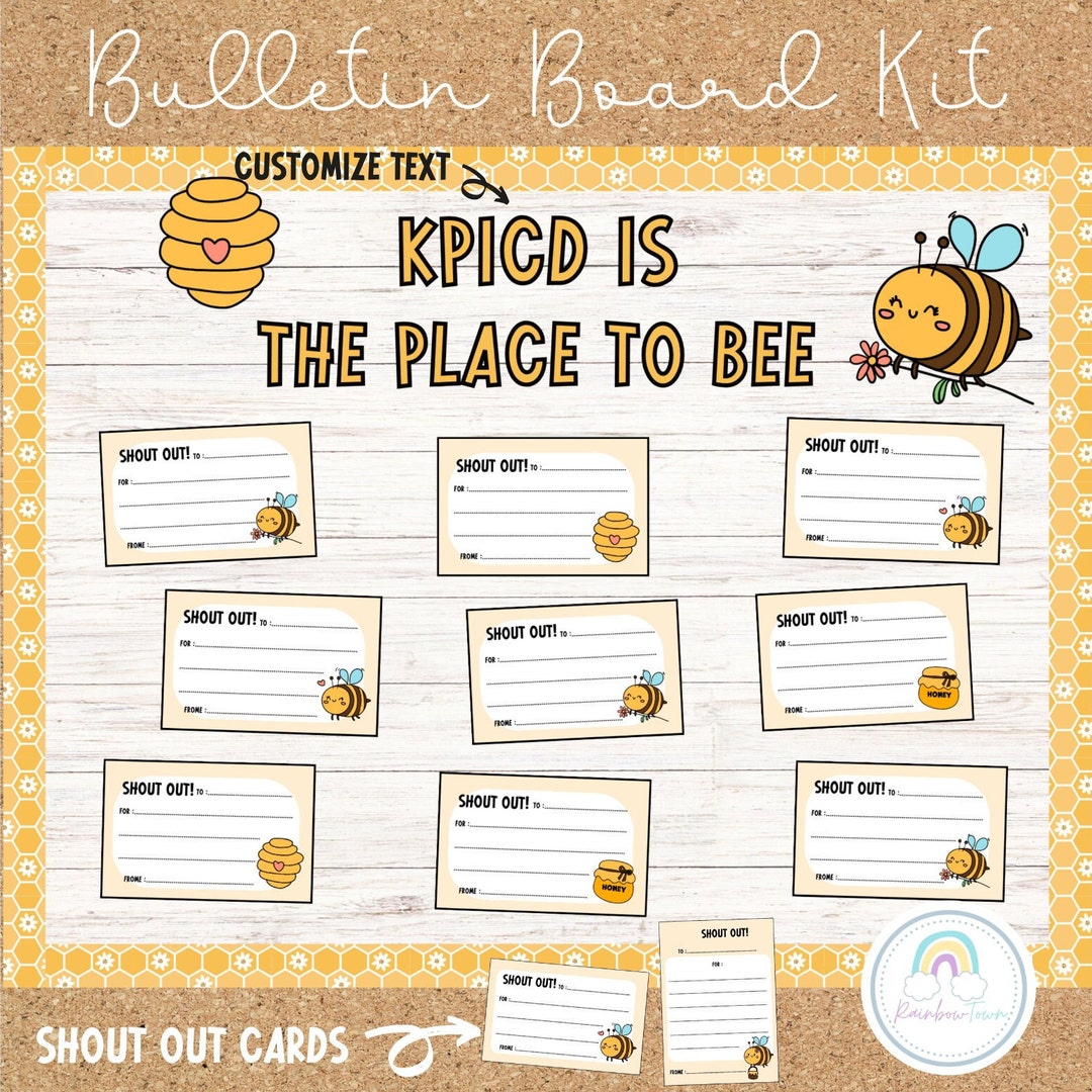 Bee Shout Out Bulletin Board Kit: Student Appreciation Cards (printable ...