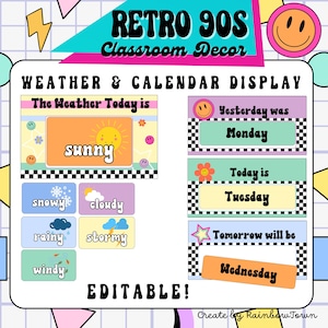 90s Groovy Retro Classroom Decor Bundle Printable - Etsy