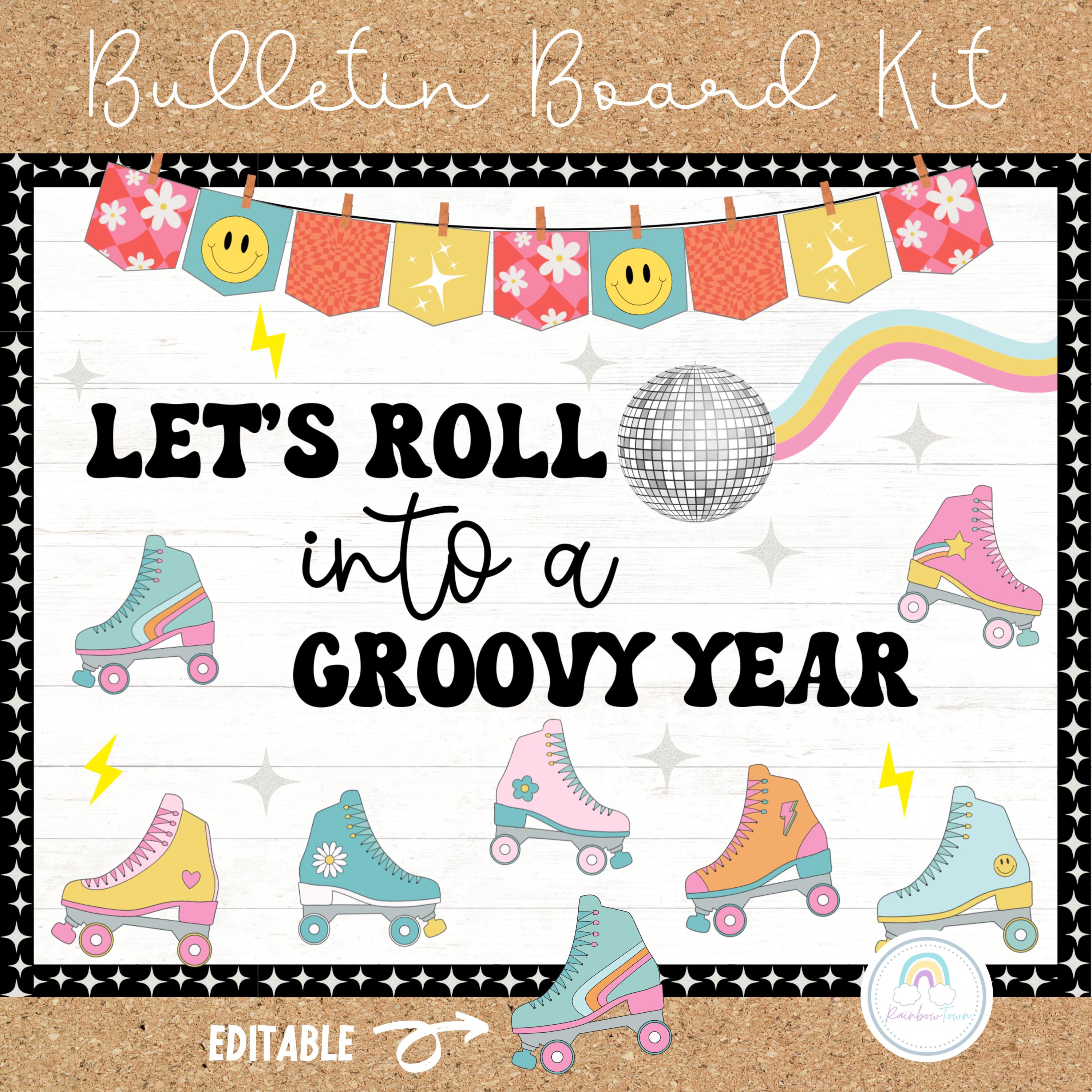 Back to School Bulletin Board Rolling Into a Groovy Year Bulletin Board ...
